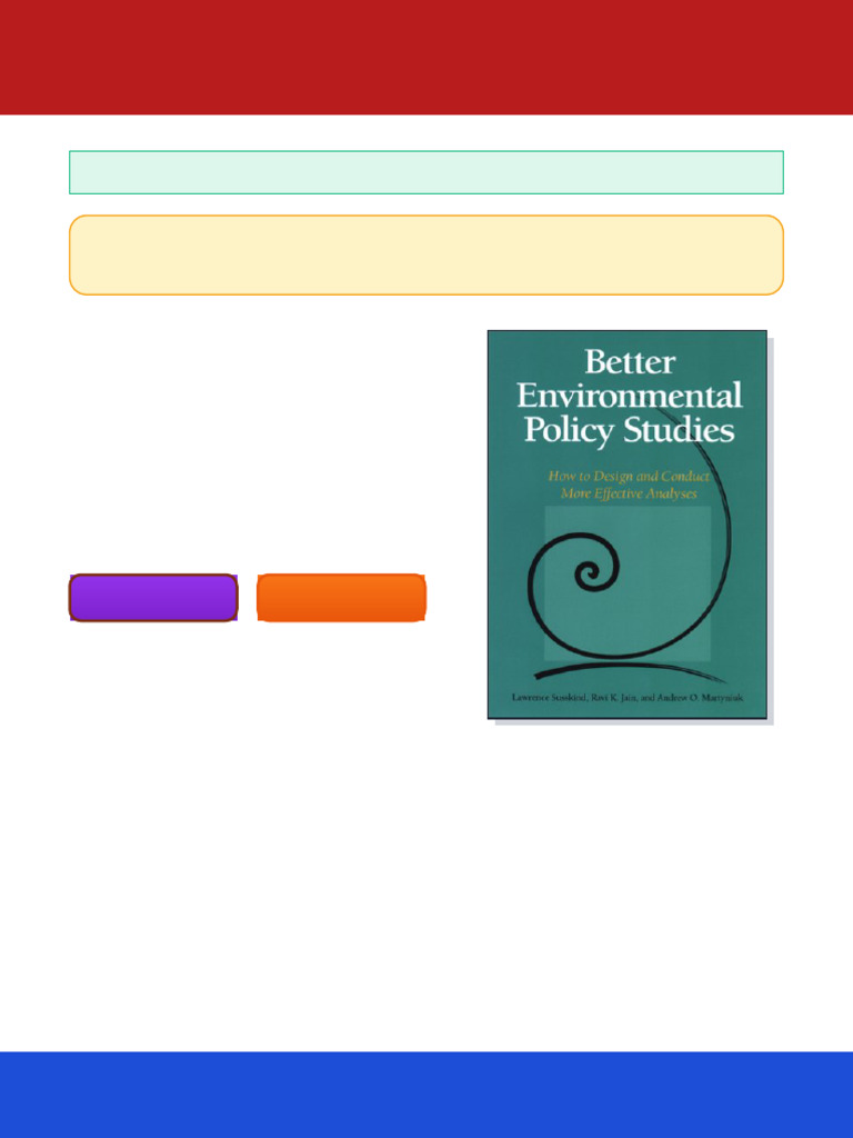 Better Environmental Policy Studies How To Design And Conduct More ...