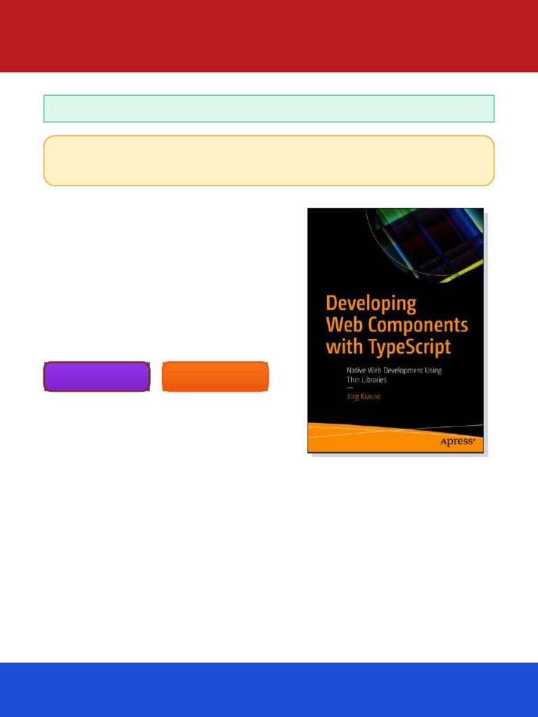Developing Web Components with TypeScript: Native Web Development Using ...