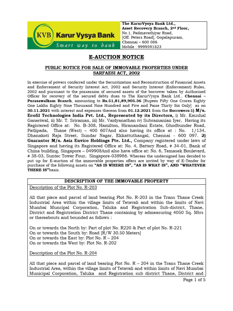 Auction Notice 1638619879 | PDF | Auction