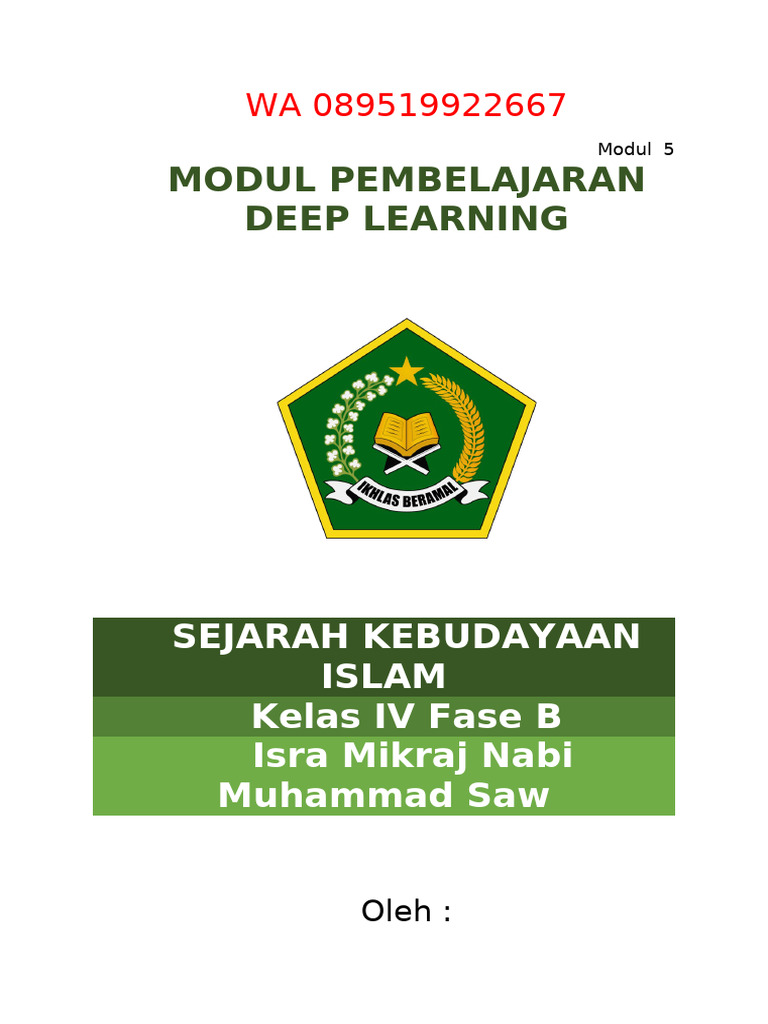 Modul AJAR DEEP LEARNING KURIKULUM BERBASIS CINTA SEJARAH KEBUDAYAAN ...