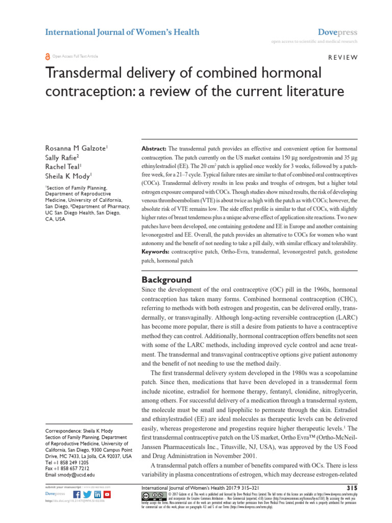IJWH 102306 Transdermal Delivery of Combined Hormonal Contraceptive A R ...