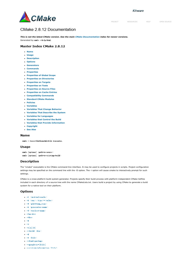 CMake - Cross Platform Make | PDF | Library (Computing) | Command Line Interface