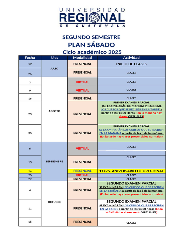 Hibrido Sábado Segundo Semestre 2025 - 051920 | PDF