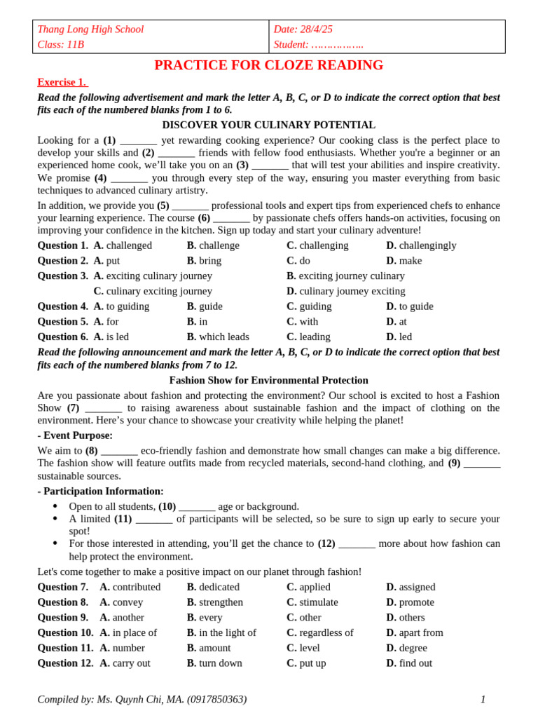 Đề Vip 9 Format Mới 1 10 | PDF | Sustainability | Learning
