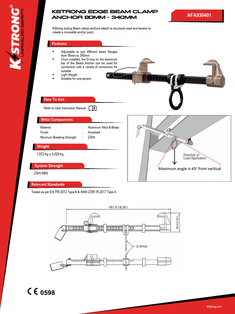 KStrong Adjustable Beam Clamp Anchor | PDF