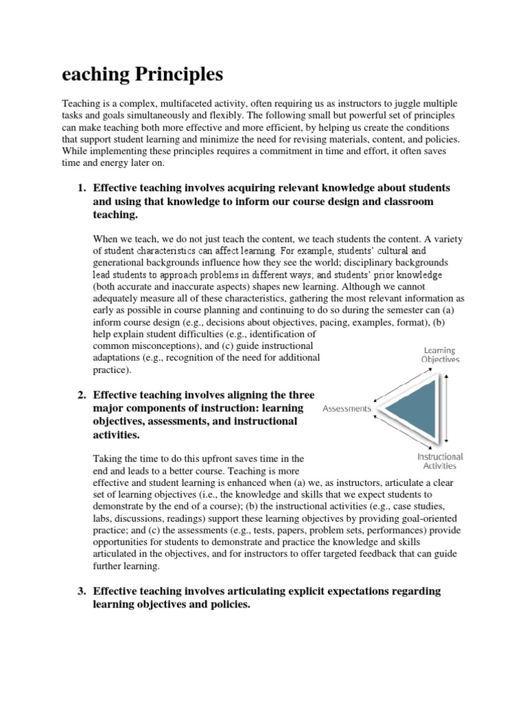 Teaching Principles | PDF | Course Evaluation | Learning