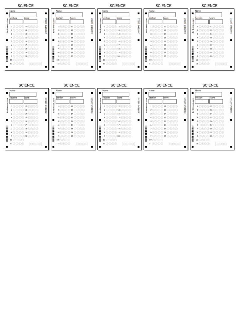 Zip Grade 20 Items | PDF
