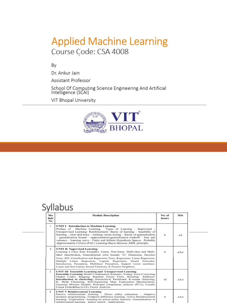 Applied Machine Learning Module 2 | PDF | Support Vector Machine | Logistic Regression