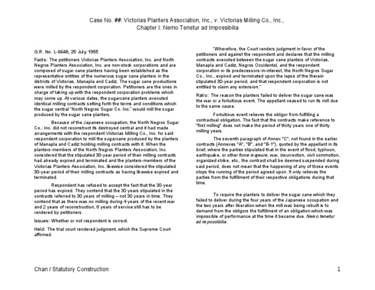 Victorias Milling Contract Dispute Resolution | PDF | Government ...