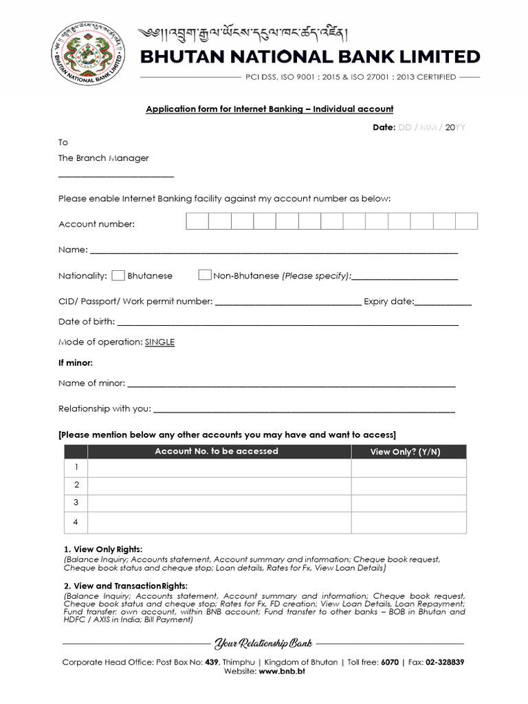 Internet Banking Application - Individual | PDF | Online Banking ...