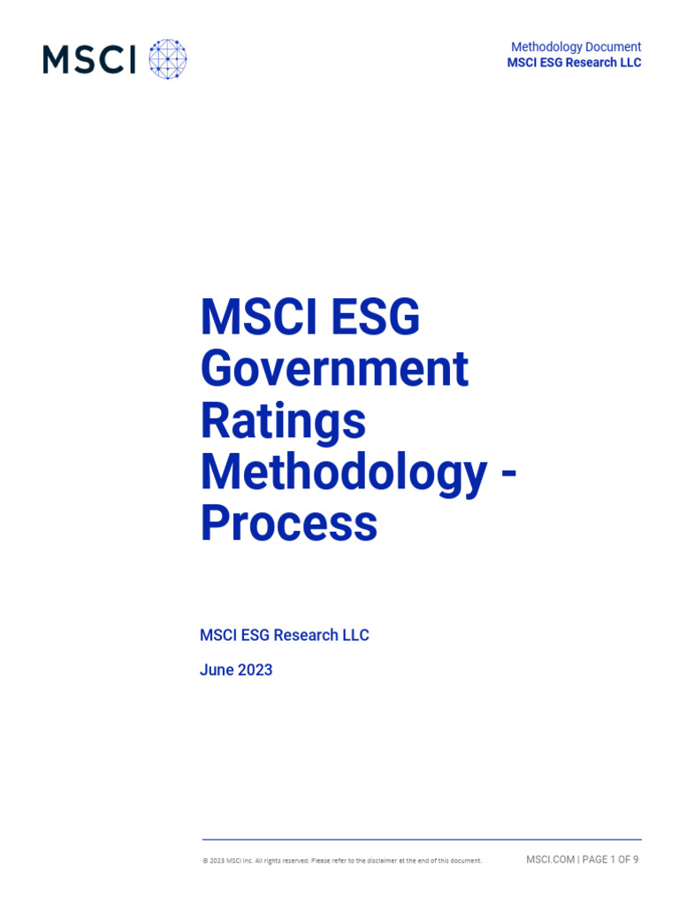 MSCI ESG Government Ratings Methodology - Process | PDF | Msci ...