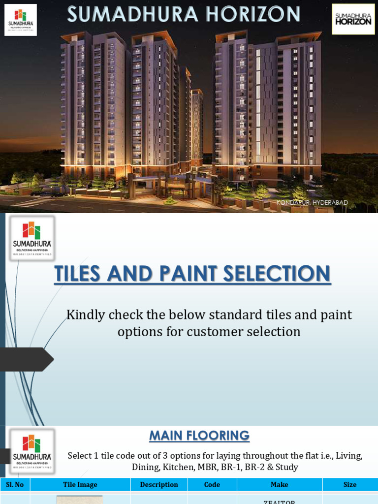 Tiles and Paint Selection | PDF | Tile | Building Engineering