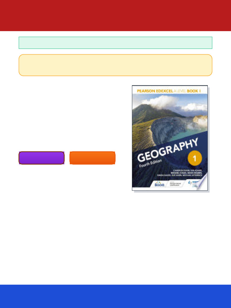 Pearson Edexcel A Level Geography Book 1 Fourth Edition Cameron Dunn ...