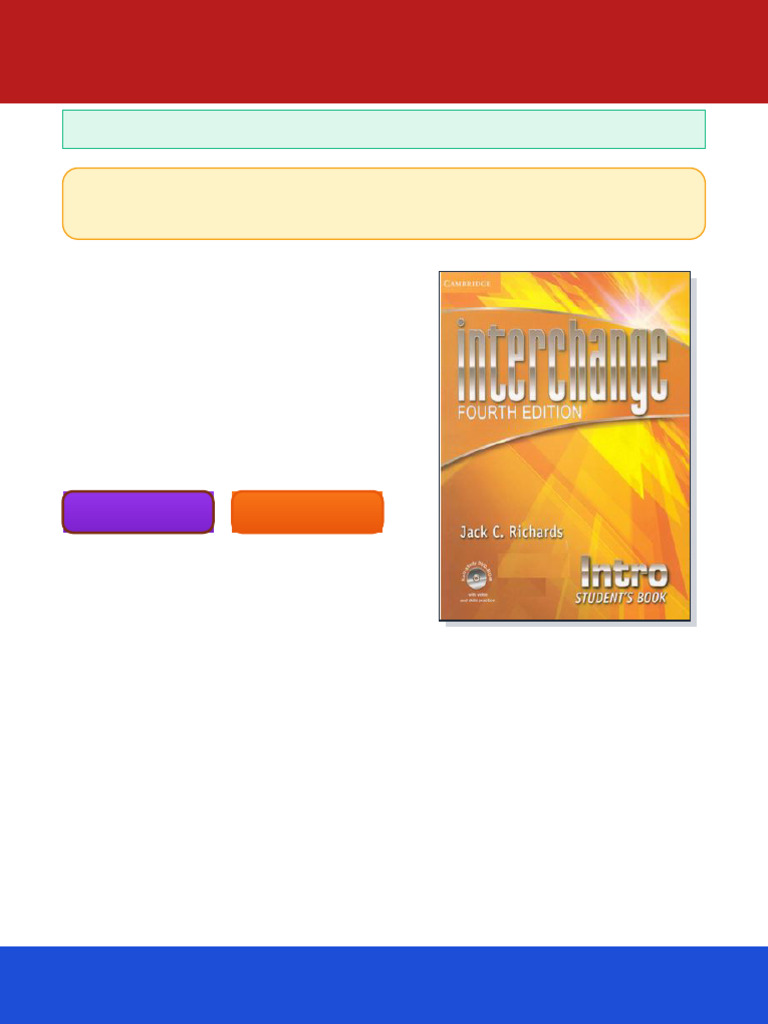 Interchange 4th Edition Intro Student s Book Richards Jack C. ebook quick pdf access | PDF ...