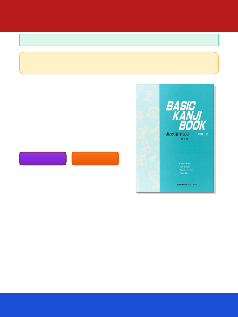 Basic Kanji Book Vol 2 1st Edition Chieko Kano Ebook No-Install ...