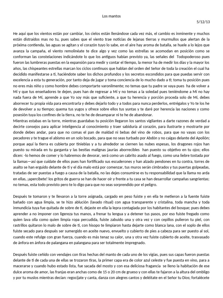 Significado y simbolismo de los mantos | PDF