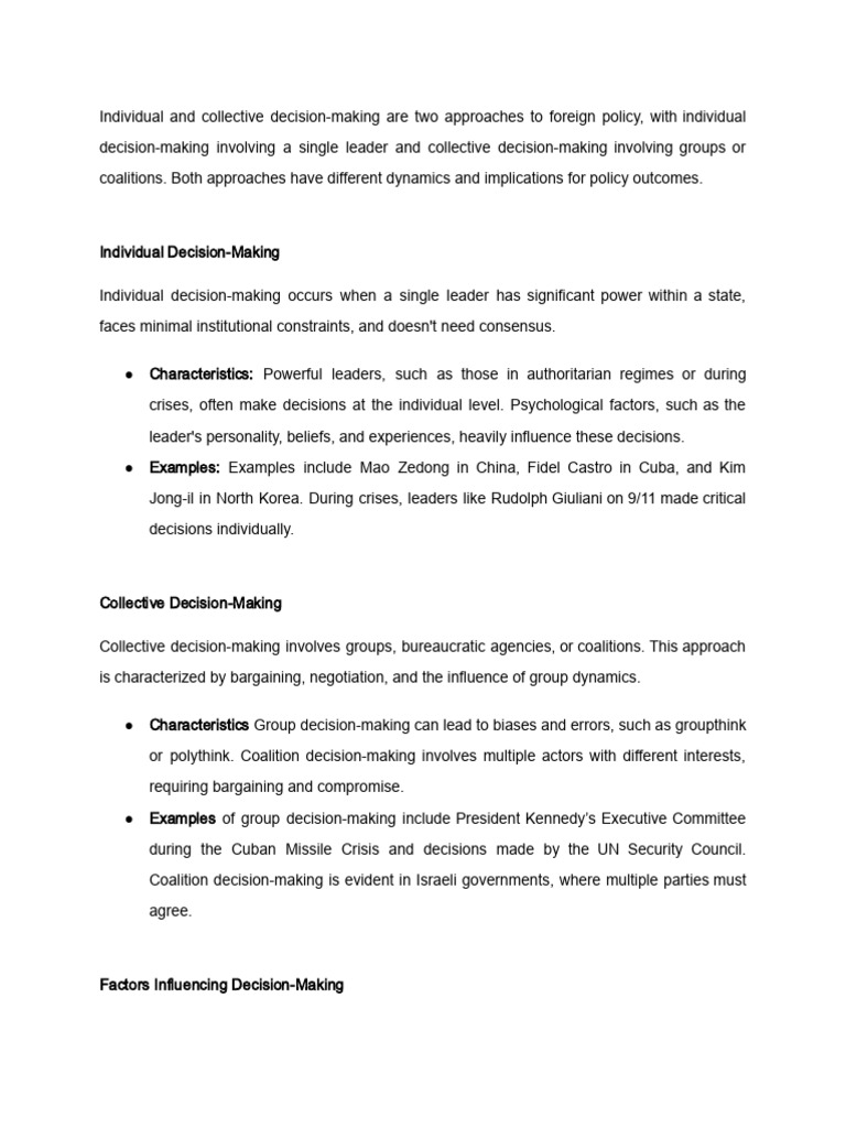 Foreign Policy Decision-Making Dynamics | PDF | Decision Making | Cognition