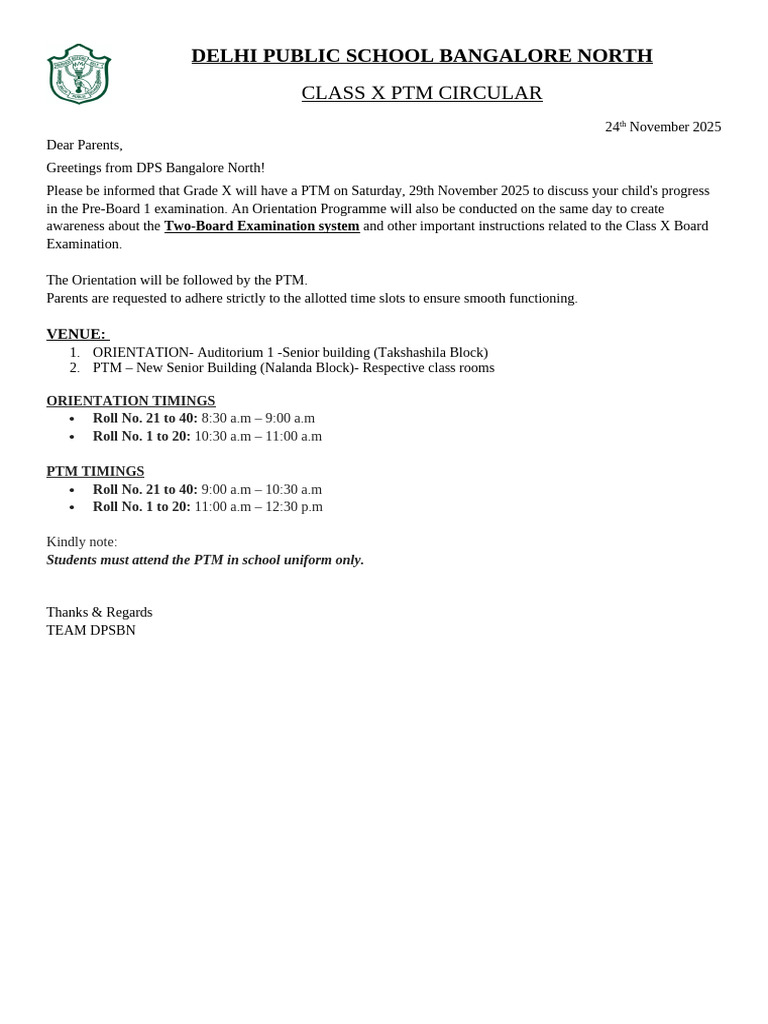 8324 PTM Circular - Class 10 Pb1 | PDF