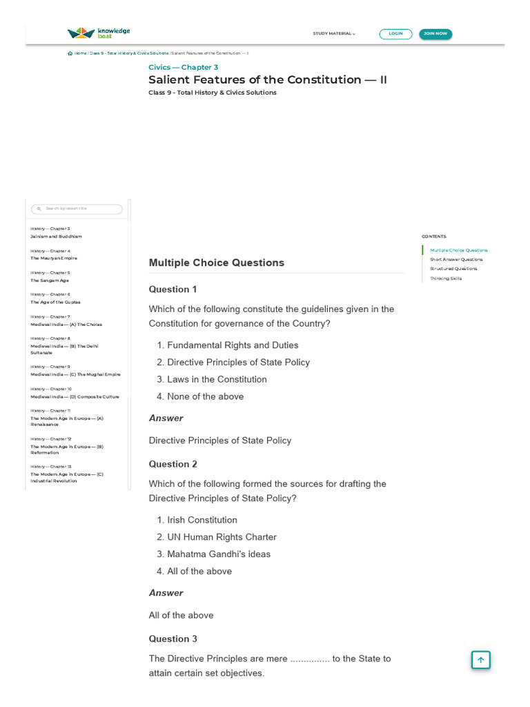 Civics — Chapter 3_ Salient Features of the Constitution — II ...