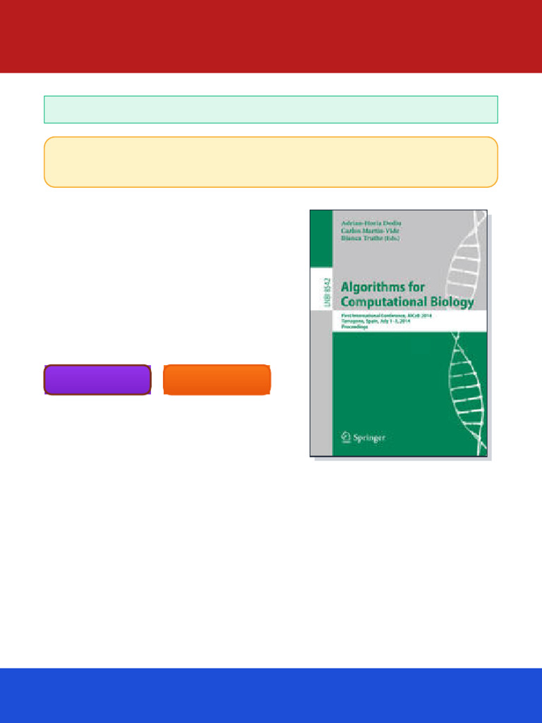 Algorithms for Computational Biology First International Conference ...