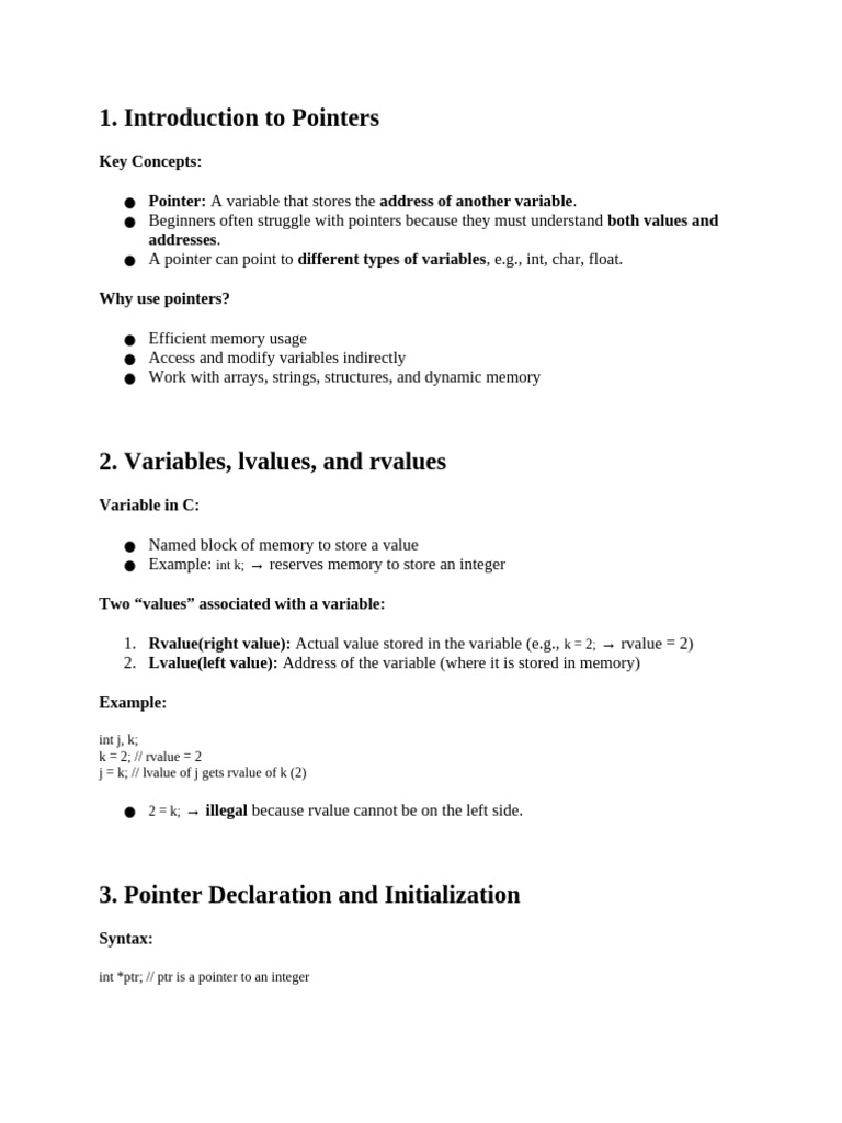 Pointers | PDF | Pointer (Computer Programming) | Integer (Computer ...