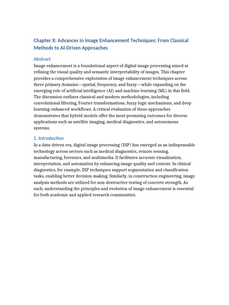 Enhanced Image Enhancement Book Chapter | PDF