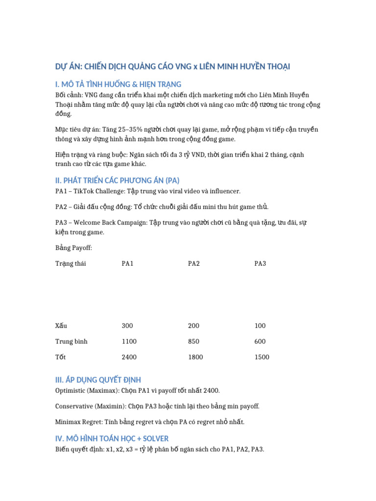 Du An VNG LMHT Iso | PDF
