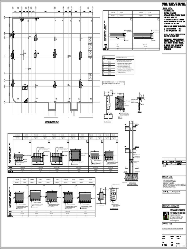 Column Strengthening Plan & Details | PDF | Building Engineering | Mechanical Engineering