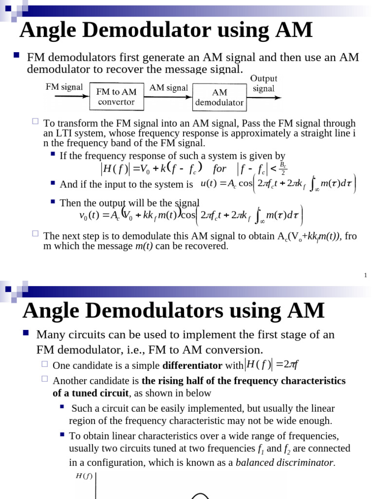 Angle Demodulator | PDF | Frequency Modulation | Electronic Engineering