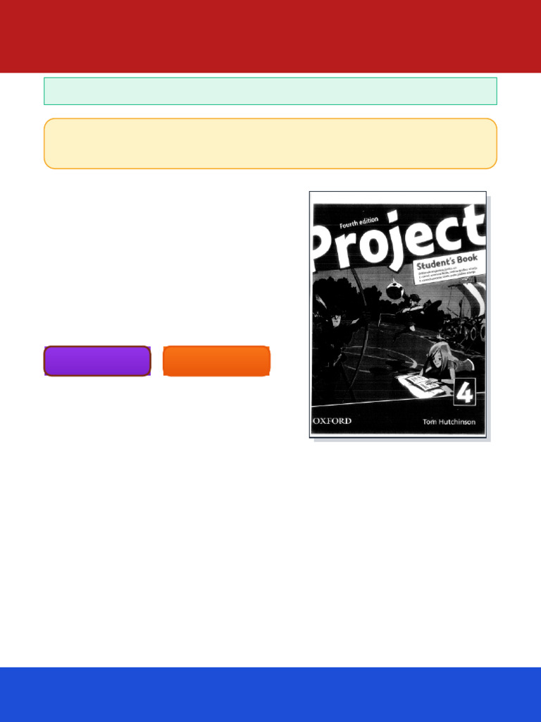 Project 4 Student's Book Tom Hutchinson Complete Full Ebook | PDF ...