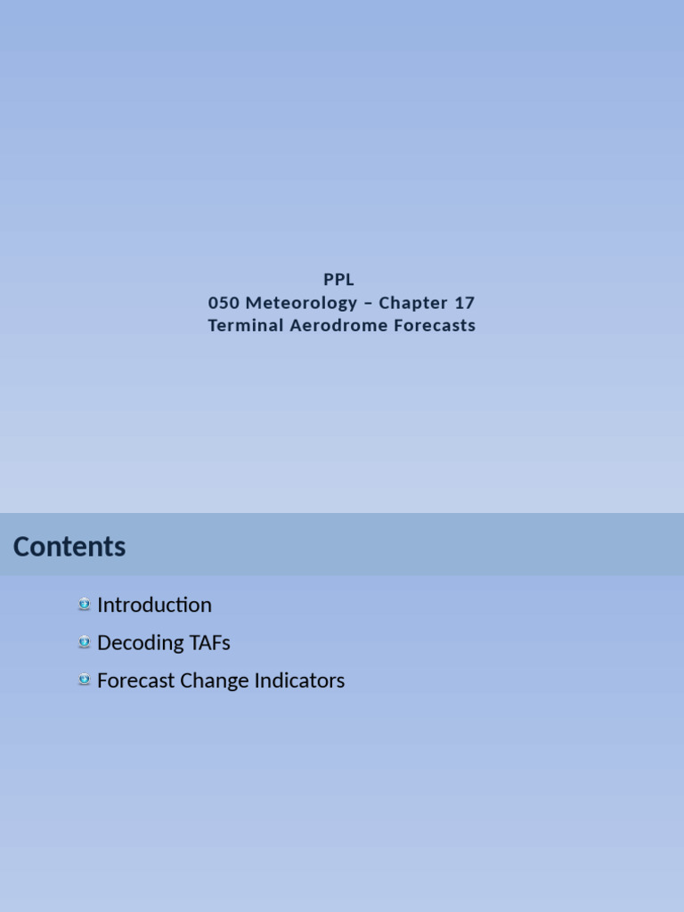 Meteorology Chapter 17 - TAF | PDF | Meteorology | Weather