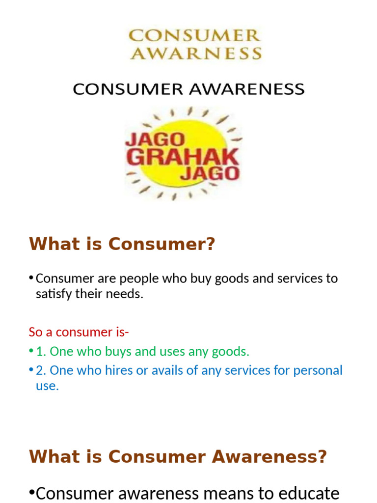 Consumer Awareness | PDF