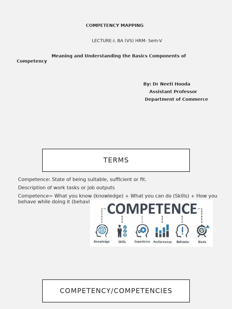 Lec-I Competency Mapping | PDF | Knowledge | Chef