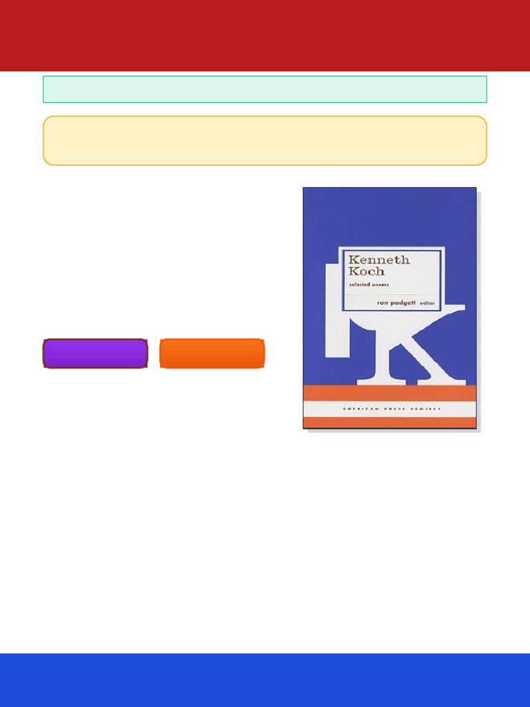 Selected Poems Kenneth Koch ebook cloud reading | PDF | Teaching ...
