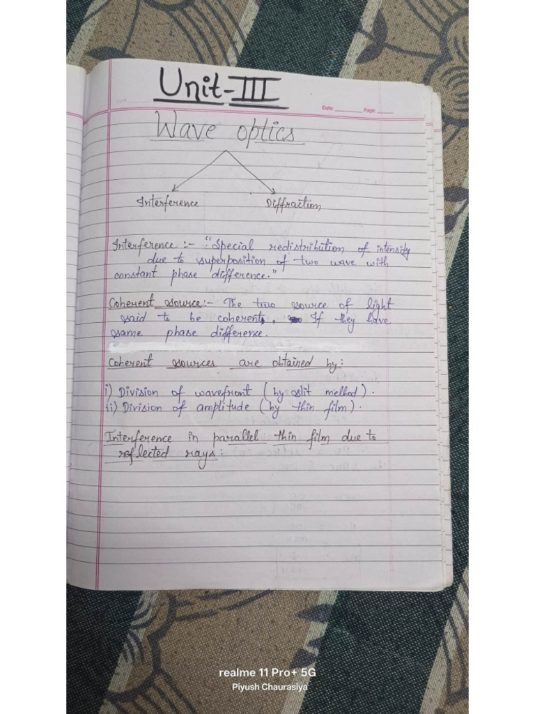 Physics- Wave Optics Interference-compressed | PDF
