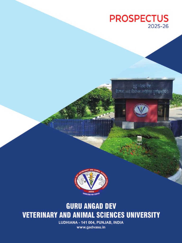GADVASU Prospectus 2025-26 | PDF
