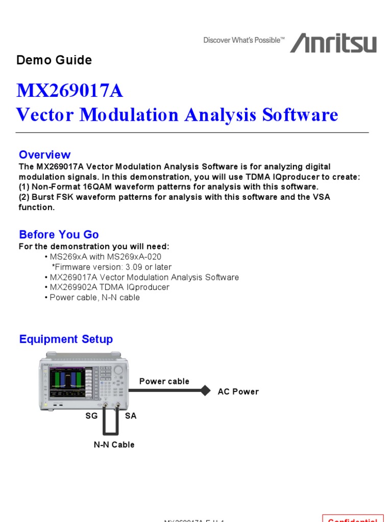 Mx269017a Vector Modulation Analysis Software Pdf Modulation Spectrum