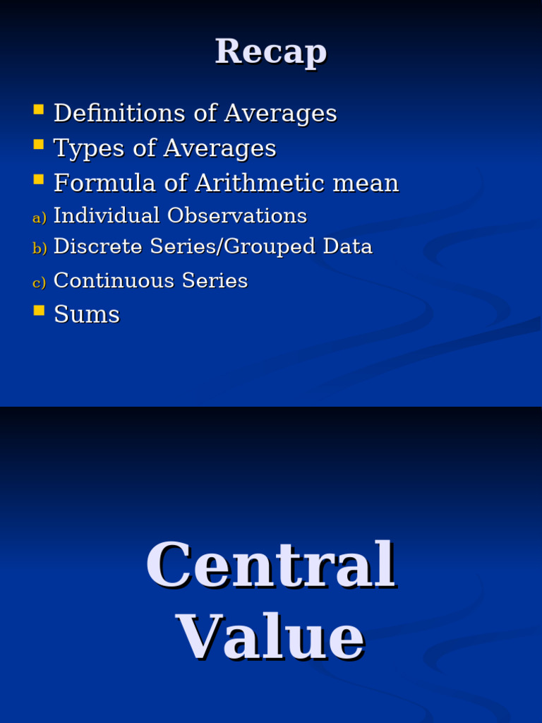Class-2 Central Value | PDF