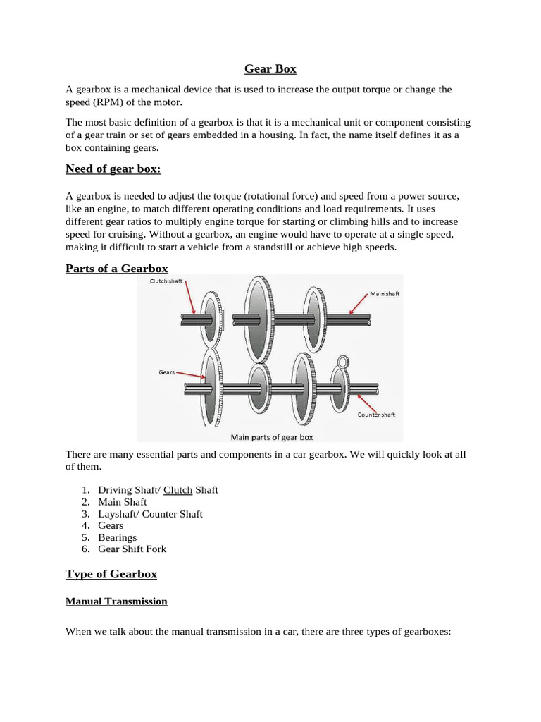 Gear Box Pdf
