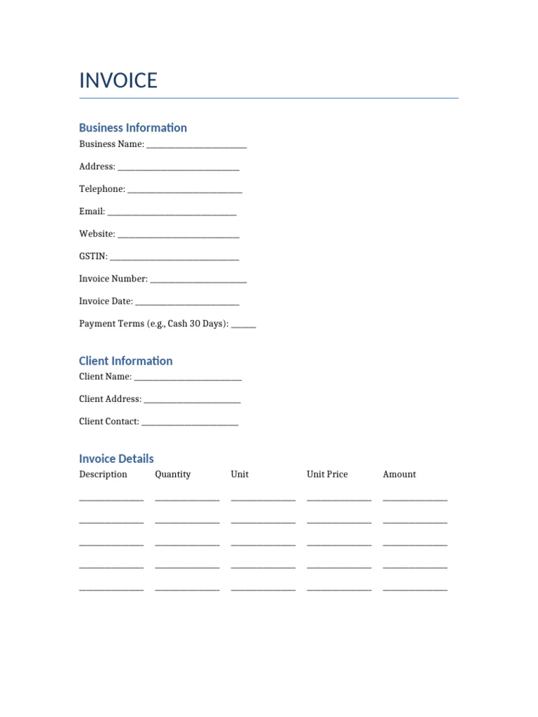 Styled Invoice Template | PDF