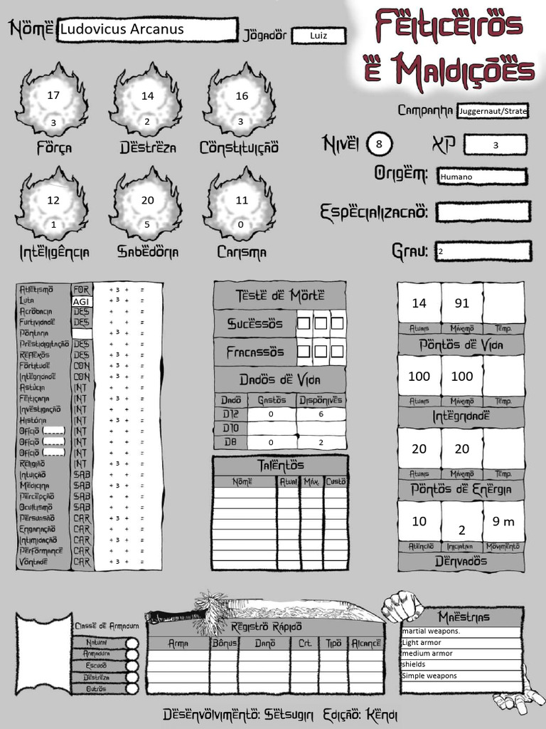 Ludovicus Arcanus Character Stats | PDF