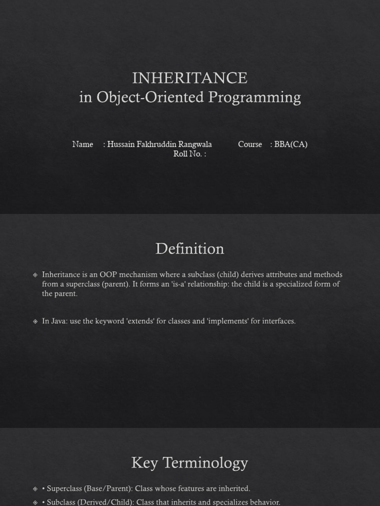 Inheritance in Object-Oriented Programming | PDF | Inheritance (Object ...