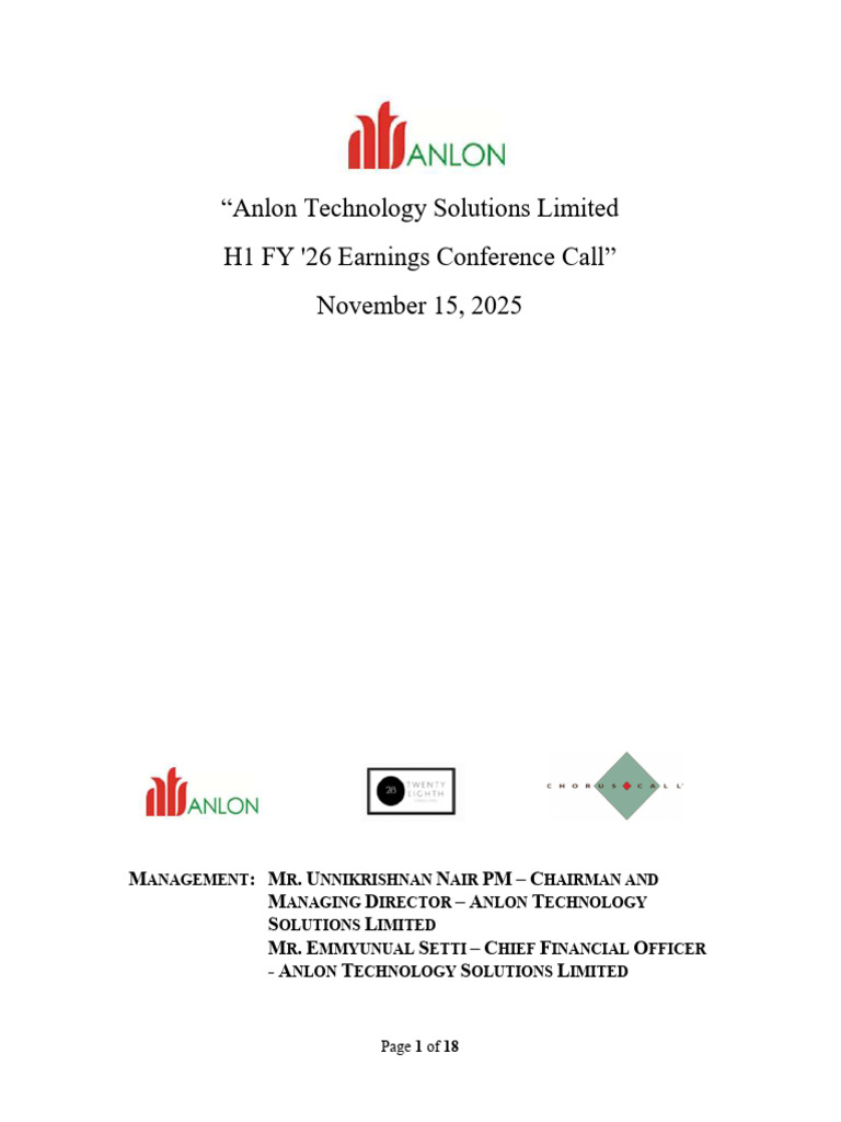 Anlon Technology H1 FY26 Earnings Review | PDF | Fire Engine | Inventory