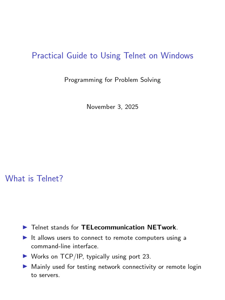 Telnet | PDF