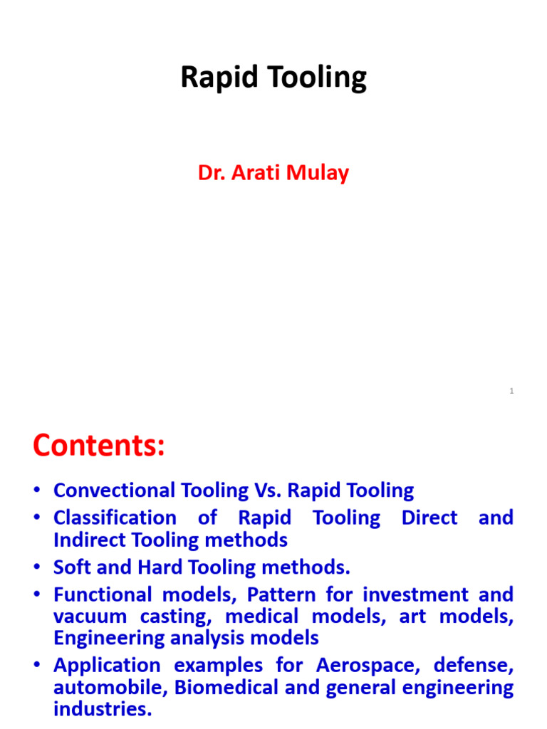 Understanding Rapid Tooling Techniques | PDF | Casting | 3 D Printing
