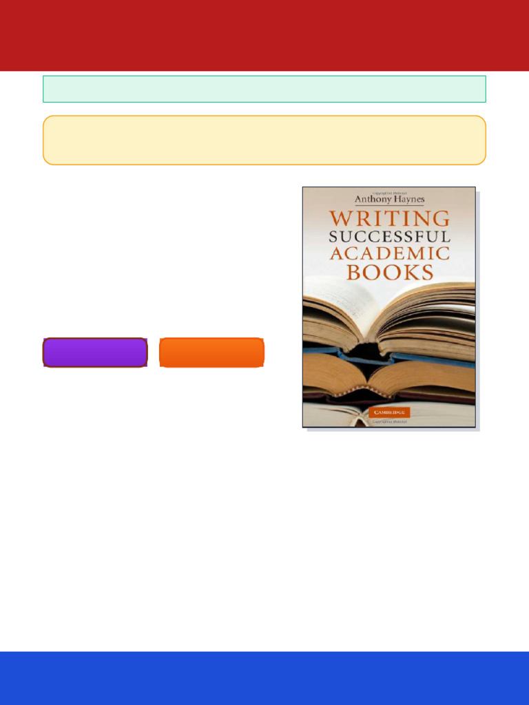 Writing Successful Academic Books Anthony Haynes Ebook Original Digital ...