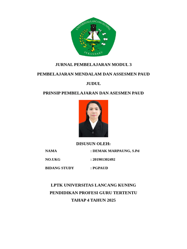 Prinsip Pembelajaran dan Asesmen PAUD | PDF