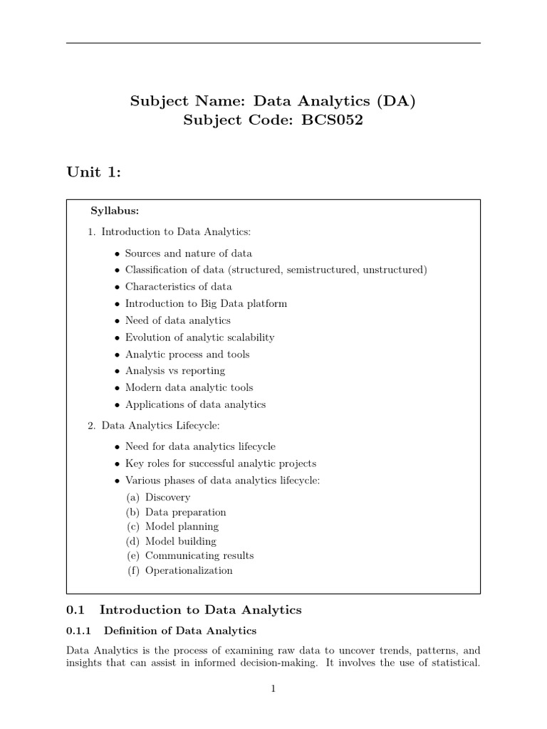 Data Analytics Overview and Lifecycle | PDF | Analytics | Data Analysis