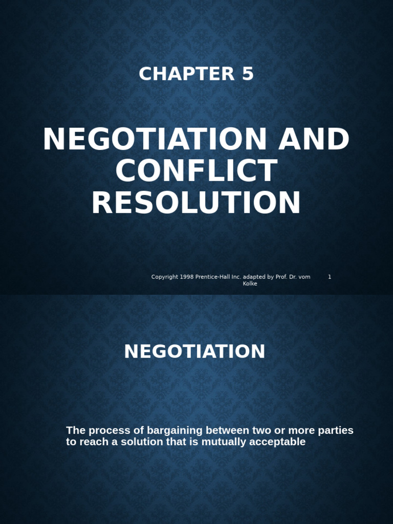 Conflict Management Chapter 4 | PDF | Negotiation | Bargaining