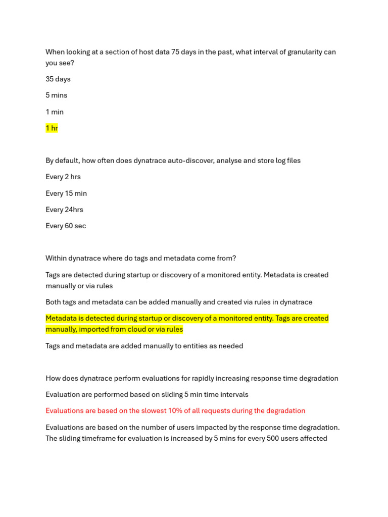 dynatrace associate exam past papers | PDF | Analytics | Cloud Computing